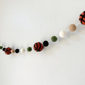 Customizable Wool Basketball Fan Garland - Felt Basket Ball Bunting ...