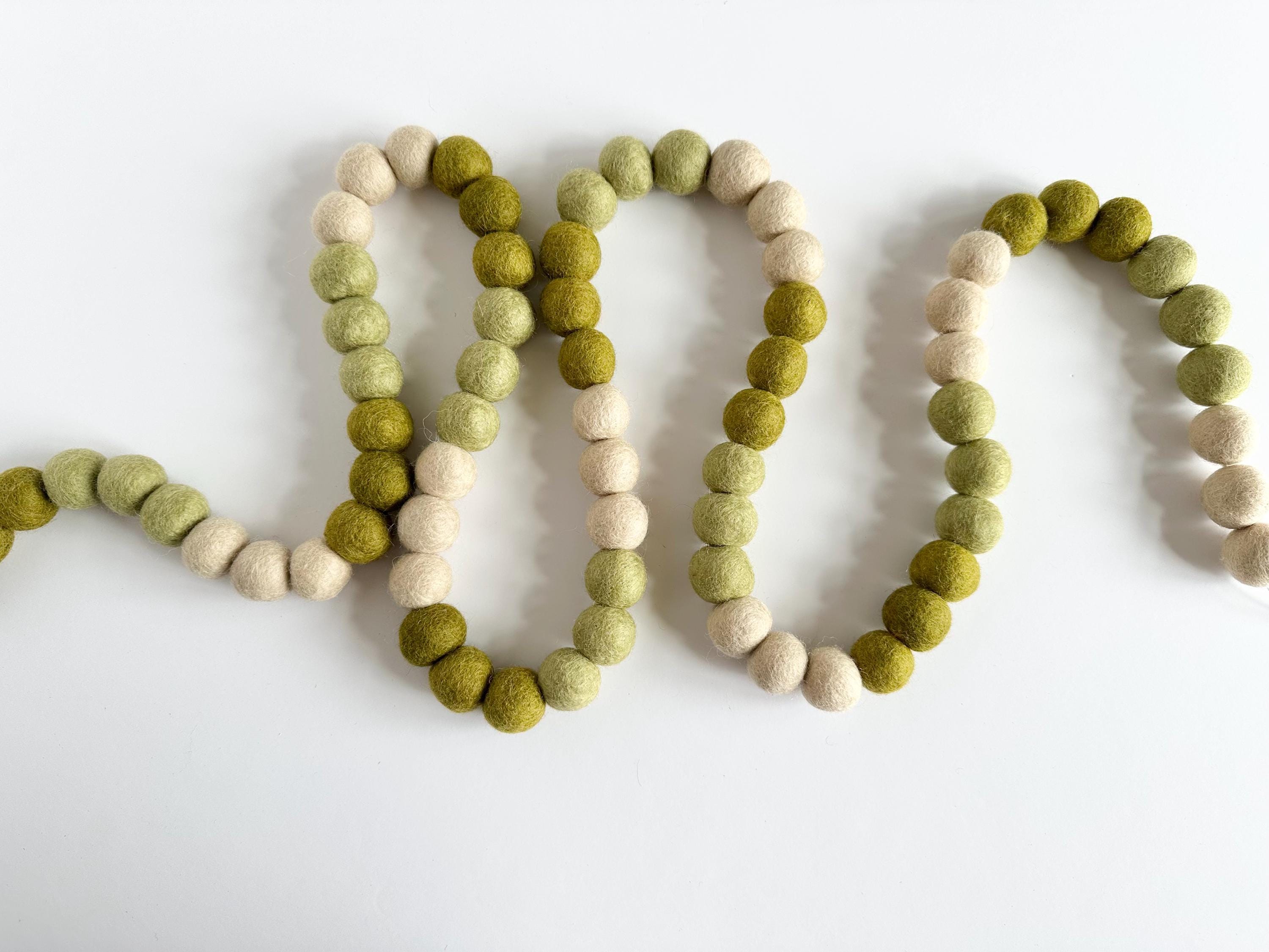 Customizable Color Block Garland - Olive Green, Sage Green, Cream ...