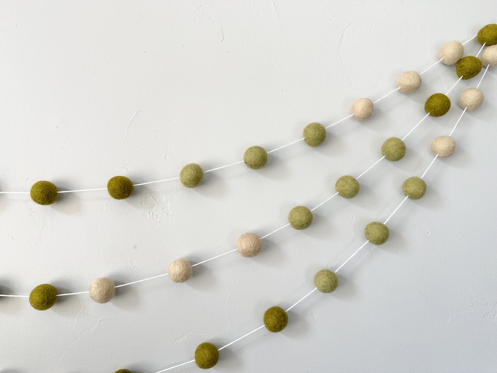 Customizable Color Block Garland - Olive Green, Sage Green, Cream ...