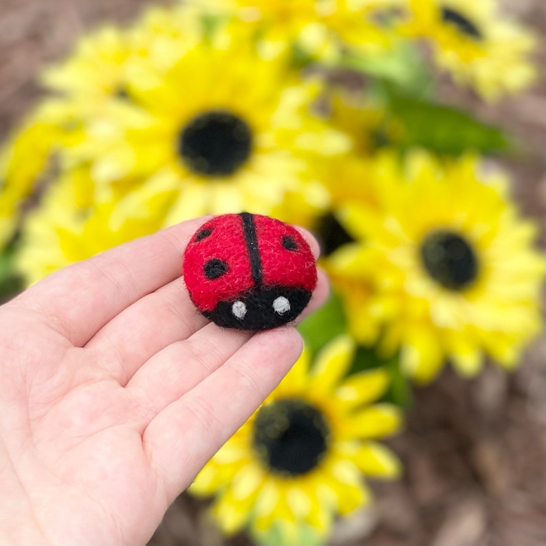 Felted Red Lady Bug Wool Felt Ladybug for Crafting Garlands | Etsy