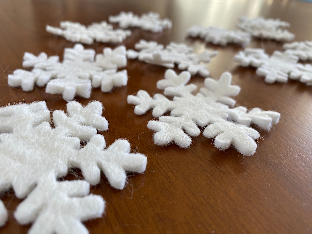 Bulk Felt Snowflakes for Holiday Crafting - Flat Felt Snow Flake ...