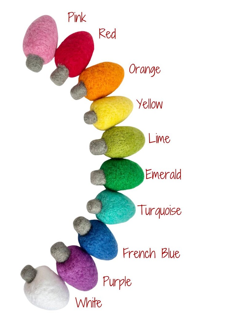 Felt Christmas Light Bulb - Needle Felted Holiday Lights for DIY ...