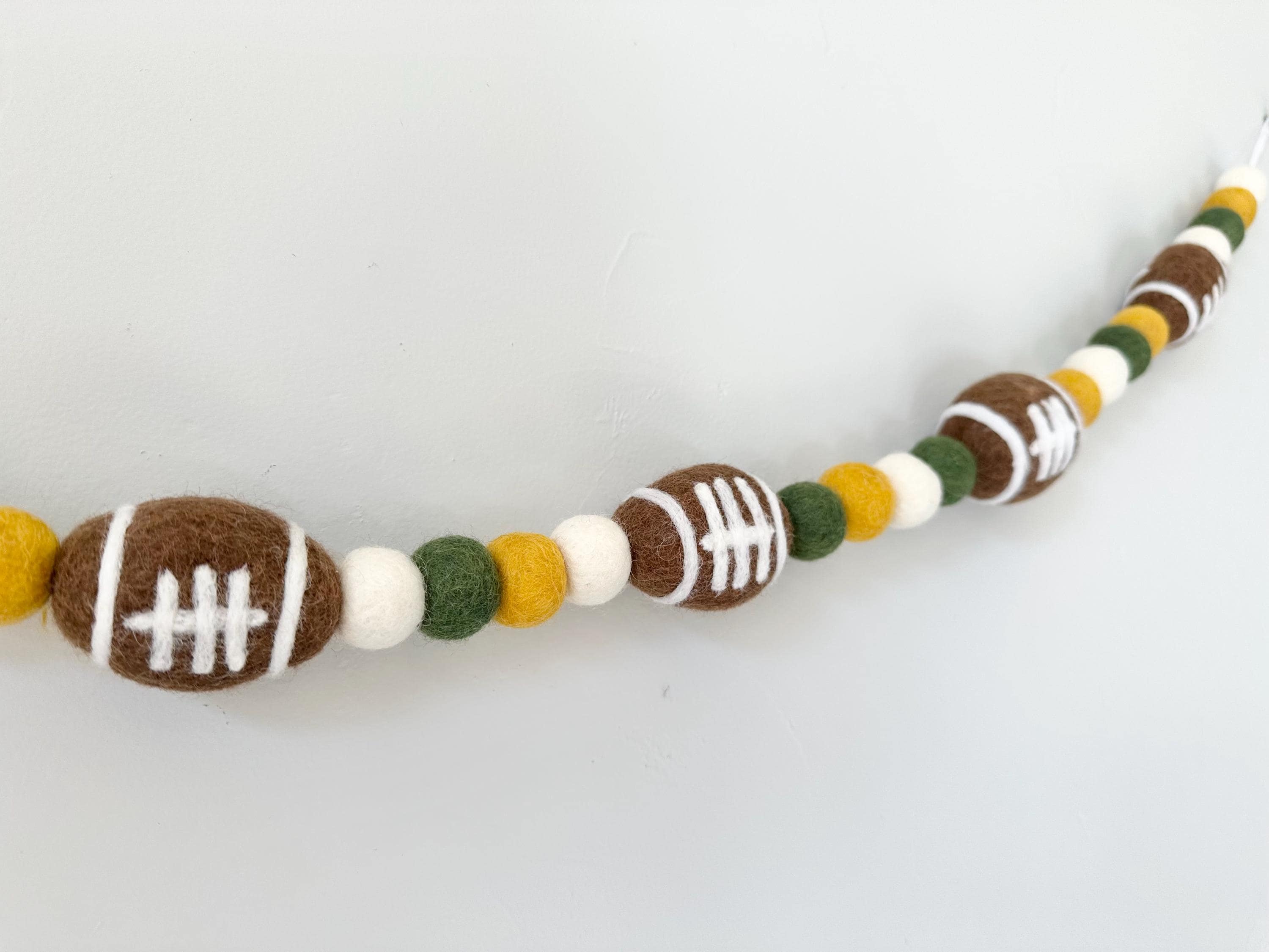 Customizable Wool Football Fan Garland - Felt Foot Ball Bunting - Fall ...