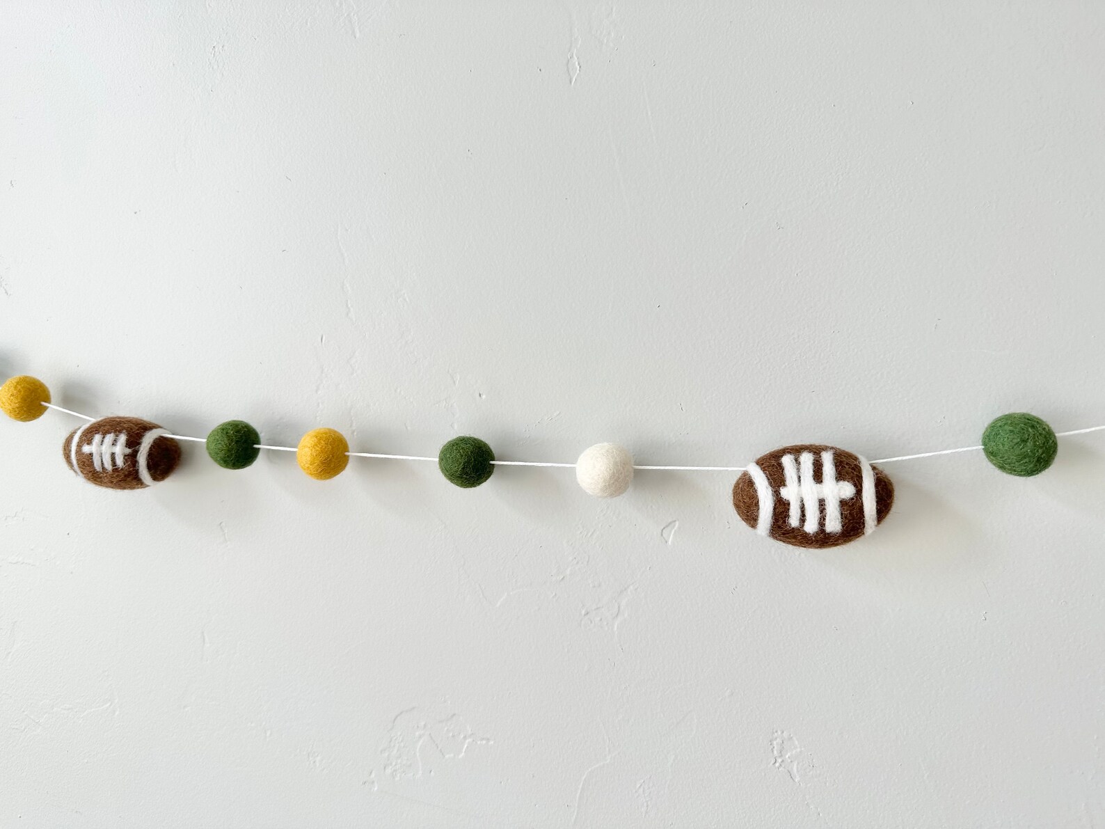 Customizable Wool Football Fan Garland - Felt Foot Ball Bunting - Fall ...
