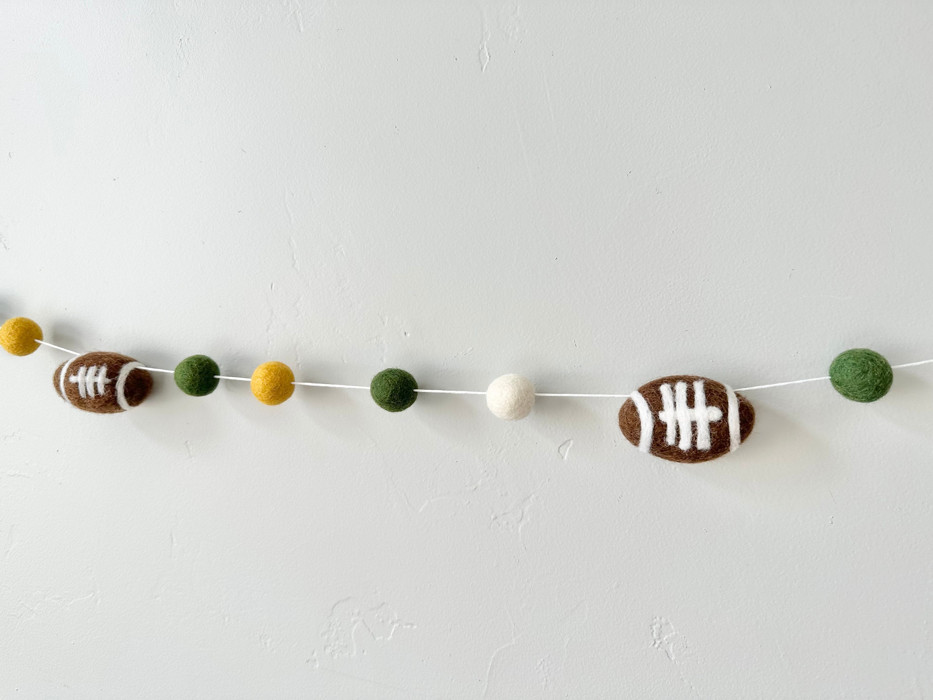 Customizable Wool Football Fan Garland - Felt Foot Ball Bunting - Fall ...