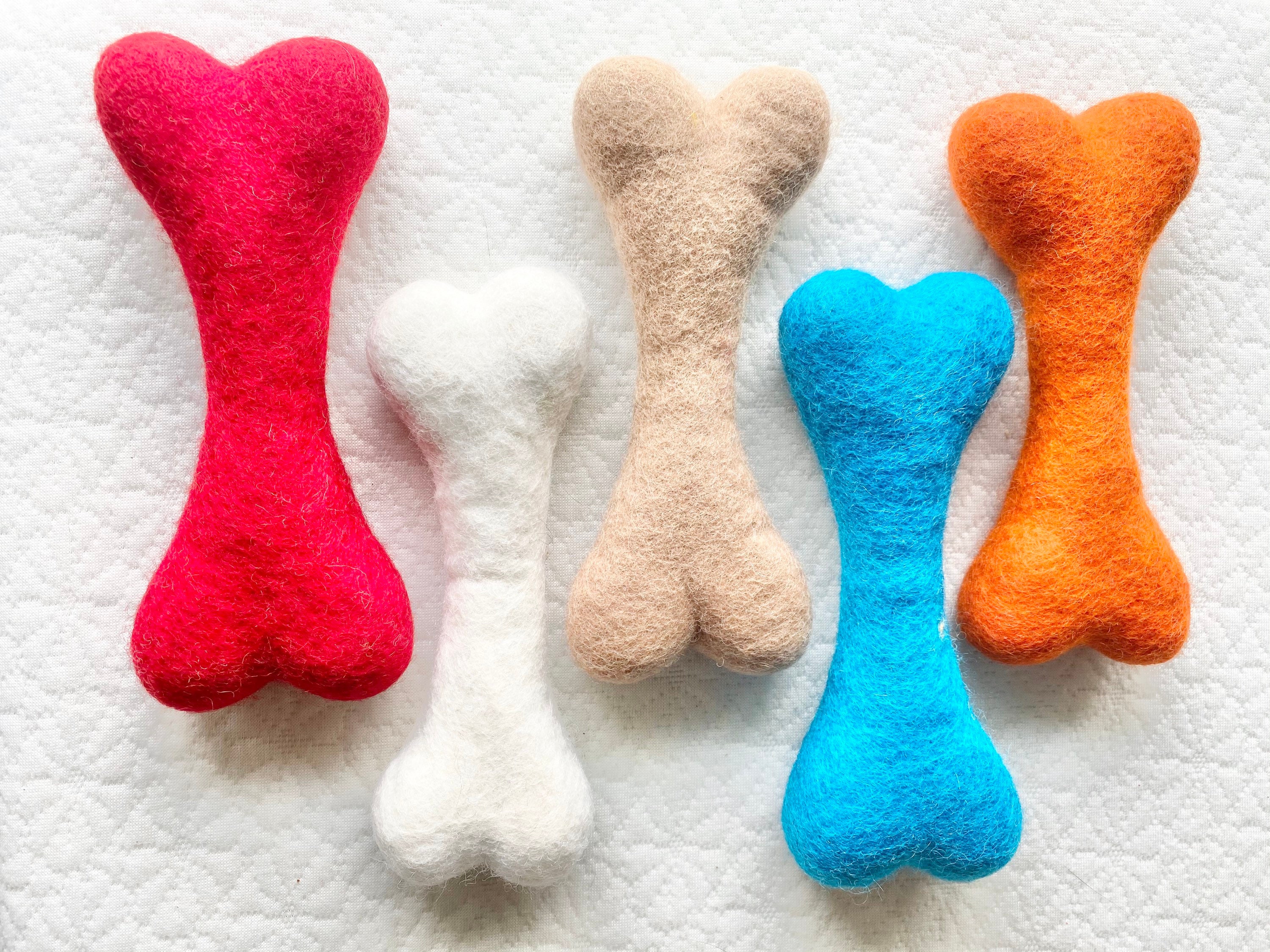 Large Solid Wool Dog Bone Hand Felted Colorful Wool Bone | Etsy