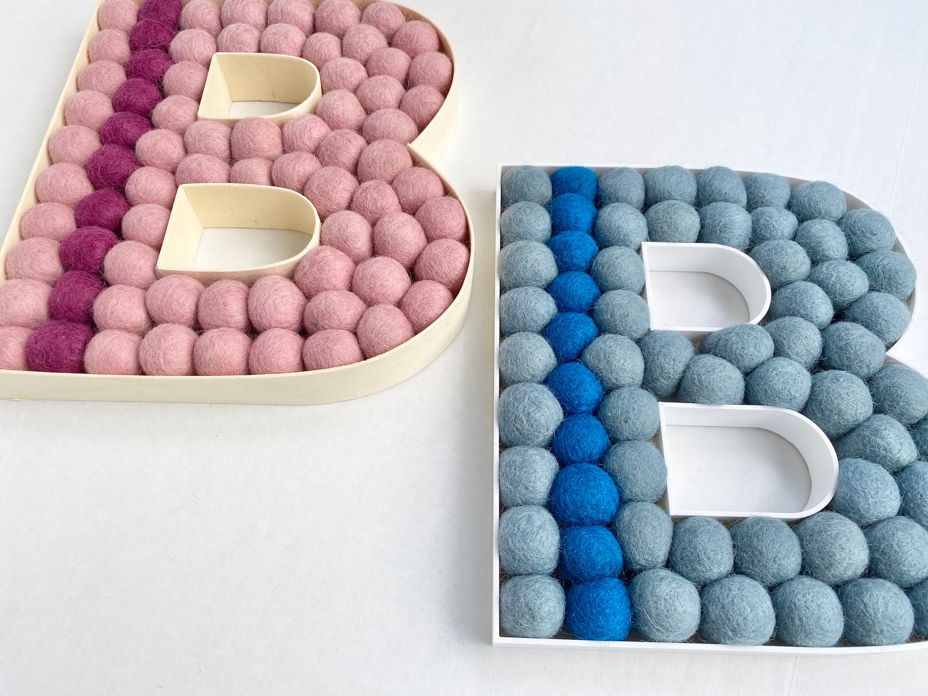 Custom Letter B Felt Ball Letter B Wall Hanging or Shelf | Etsy