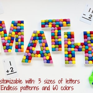 Customizable MATH Letters - 3 Sizes - Wall Art for Class Room, Study ...