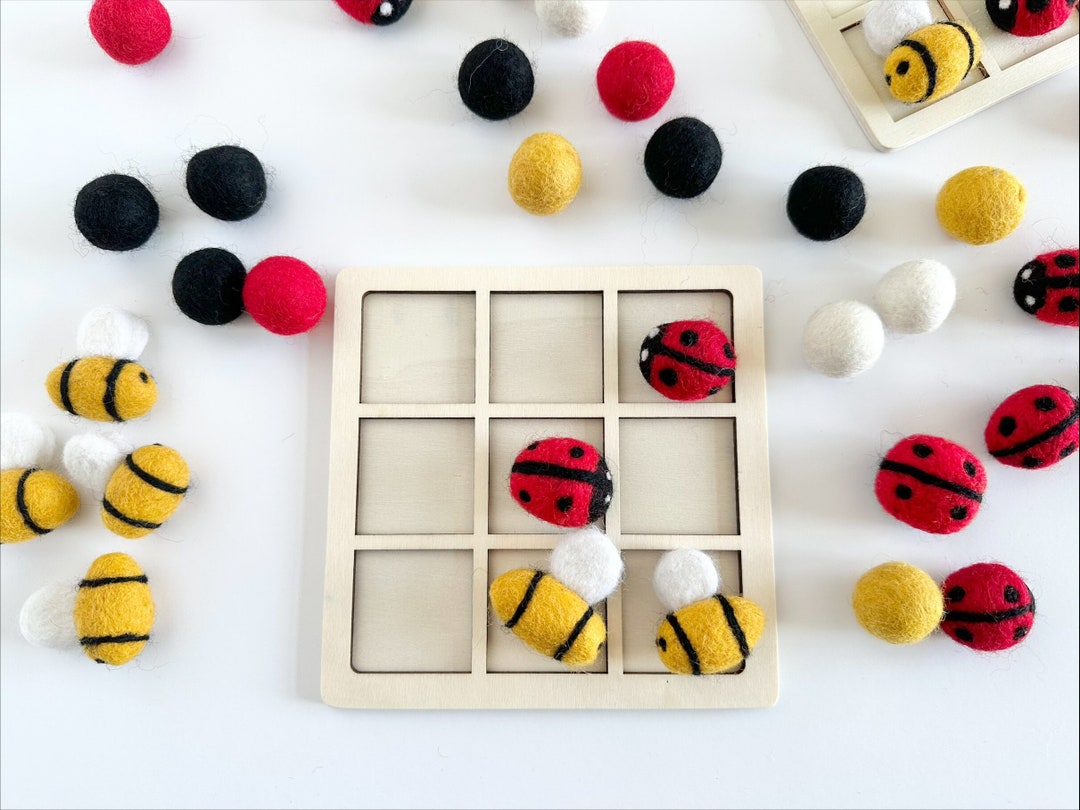 Spring Tic Tac Toe Set - Bumble Bee & Lady Bug Easter Basket Gift ...