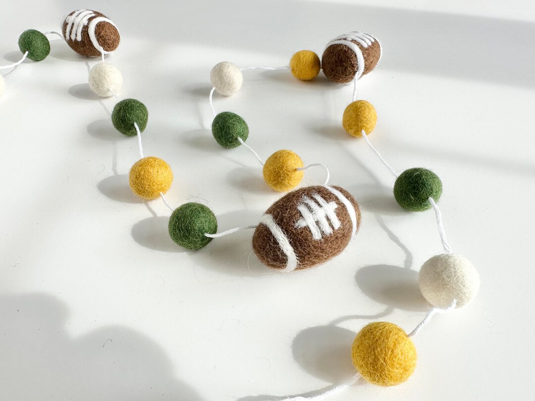 Customizable Wool Football Fan Garland Felt Foot Ball Bunting Fall ...