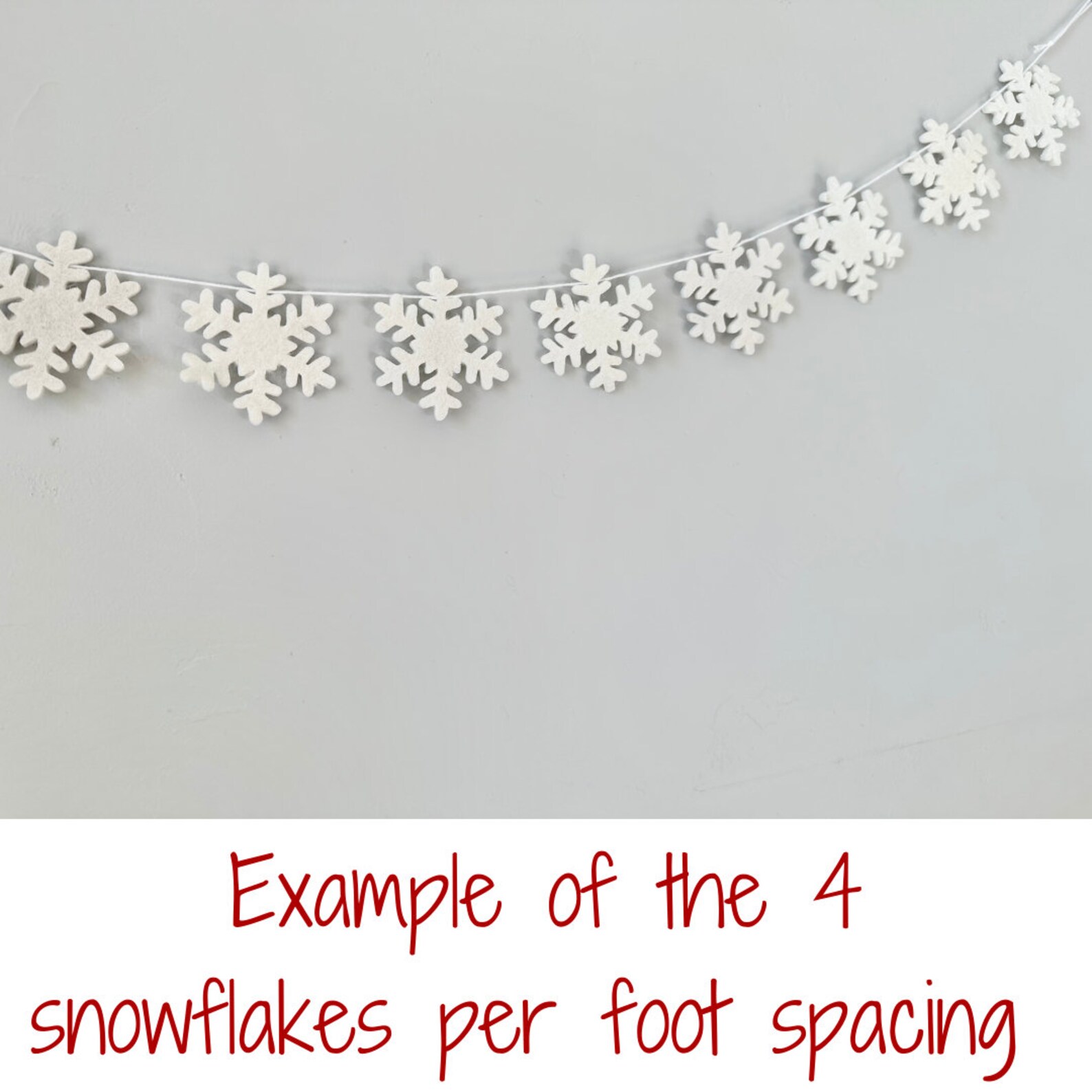 All White Snowflake Garland - Dye-cut Wool Snow Flakes Felt Banner ...