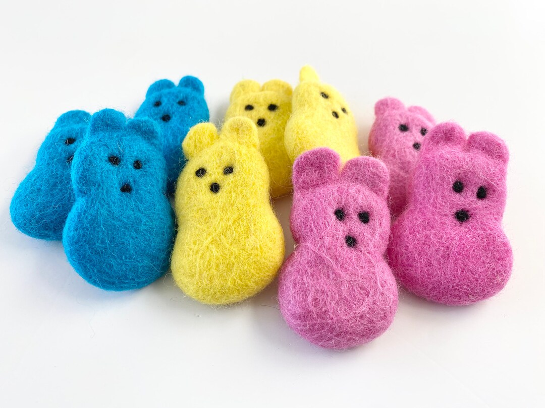 Wool Felted Bunnies in 7 Cm - Handmade Felt Flat Rabbits - DIY Garland ...