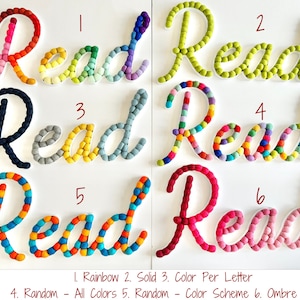 Customizable READ Wall Hanging - Colorful Cursive Letter Art for Kids ...