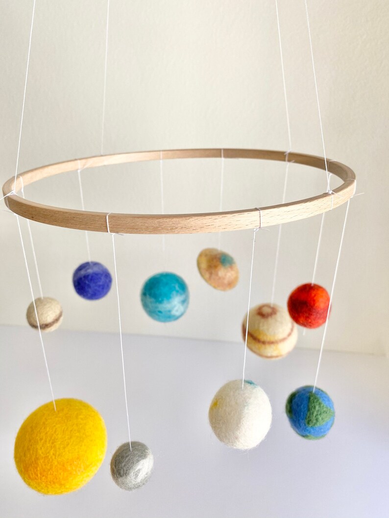 Felted Solar System Ceiling Mobile for Baby's Nursery - Etsy