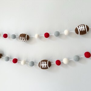 Customizable Wool Football Fan Garland - Felt Foot Ball Bunting - Fall ...