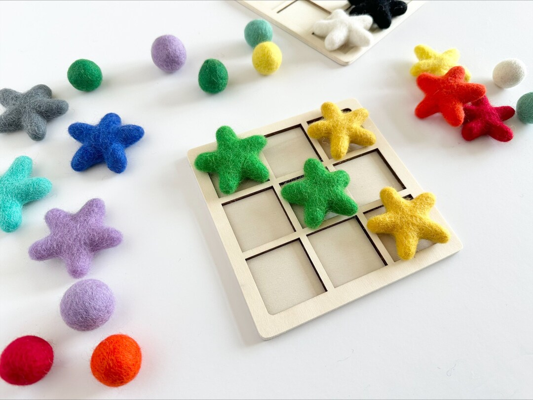 Star Tic Tac Toe Set - Stocking Stuffer or Easter Basket Gift - Wool ...