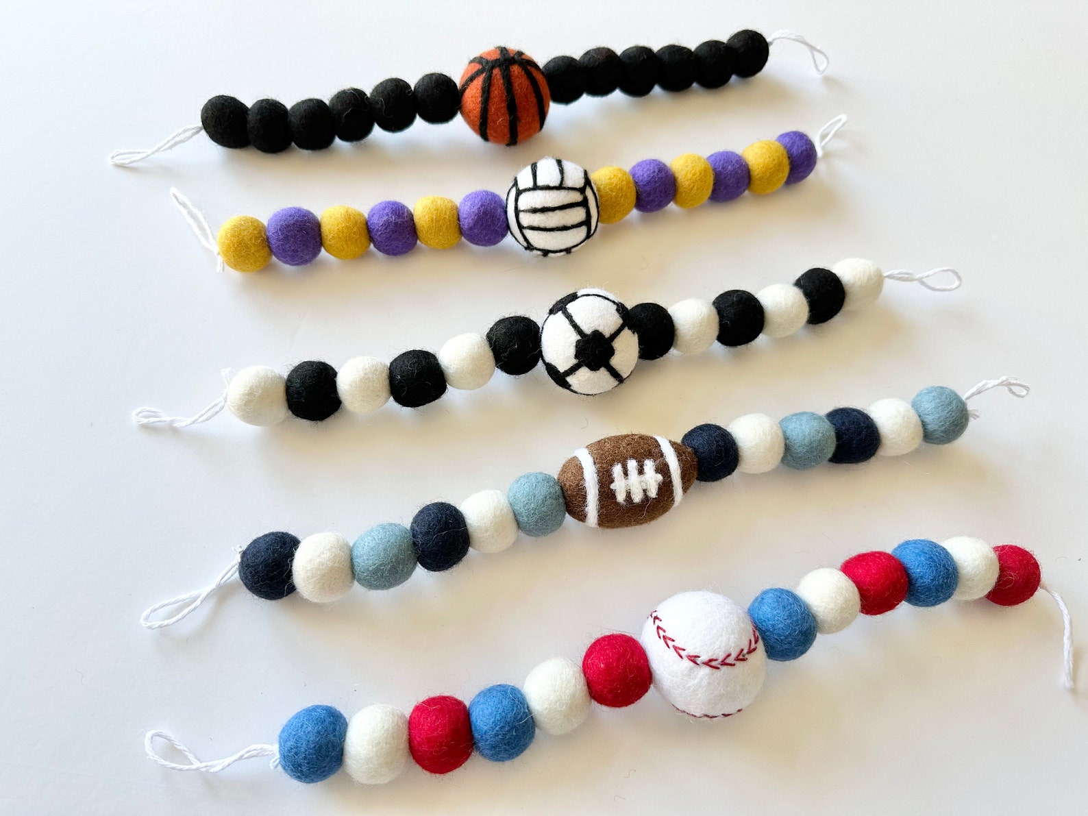 Choose Team Colors Football Curtain Tie Backs - Sporty Felt Ball Ties ...