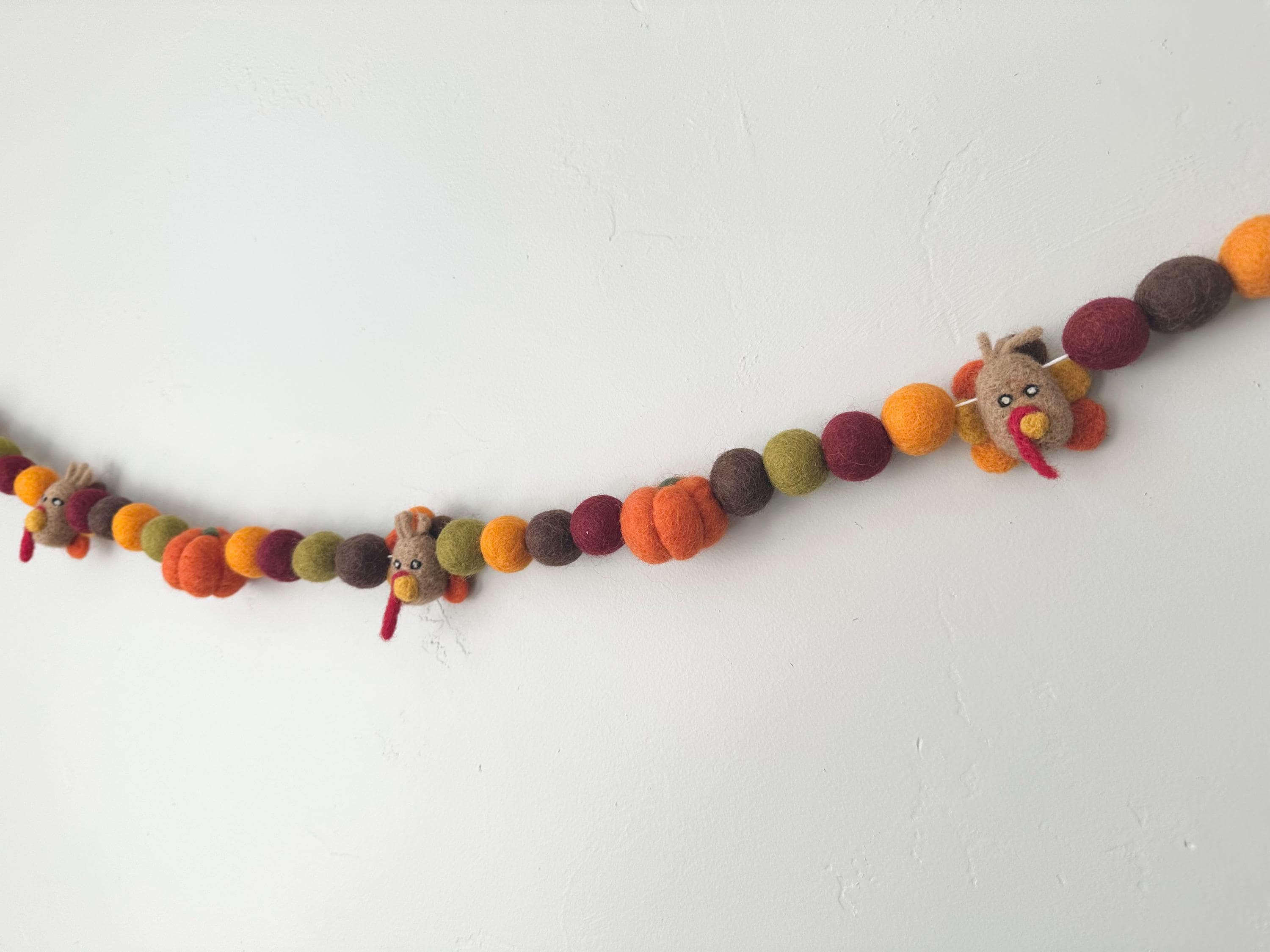 Customizable Thanksgiving Garland - Felt Turkey Day Decor - Autumn ...
