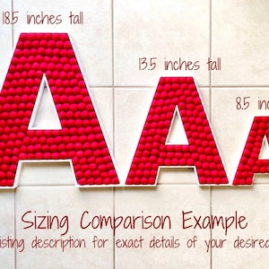 Customizable - 3 Sizes - Felt Ball Letter B Wall Hanging or Shelf ...