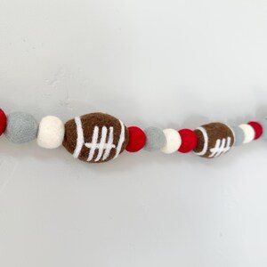 Customizable Wool Football Fan Garland - Felt Foot Ball Bunting - Fall ...
