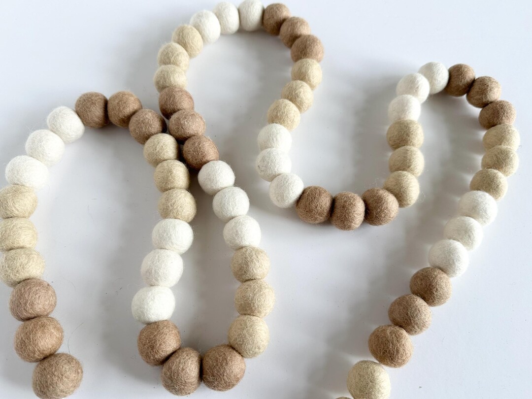 Customizable Neutral Color Blocking Garland - Almond, Cream, White 2.5 ...