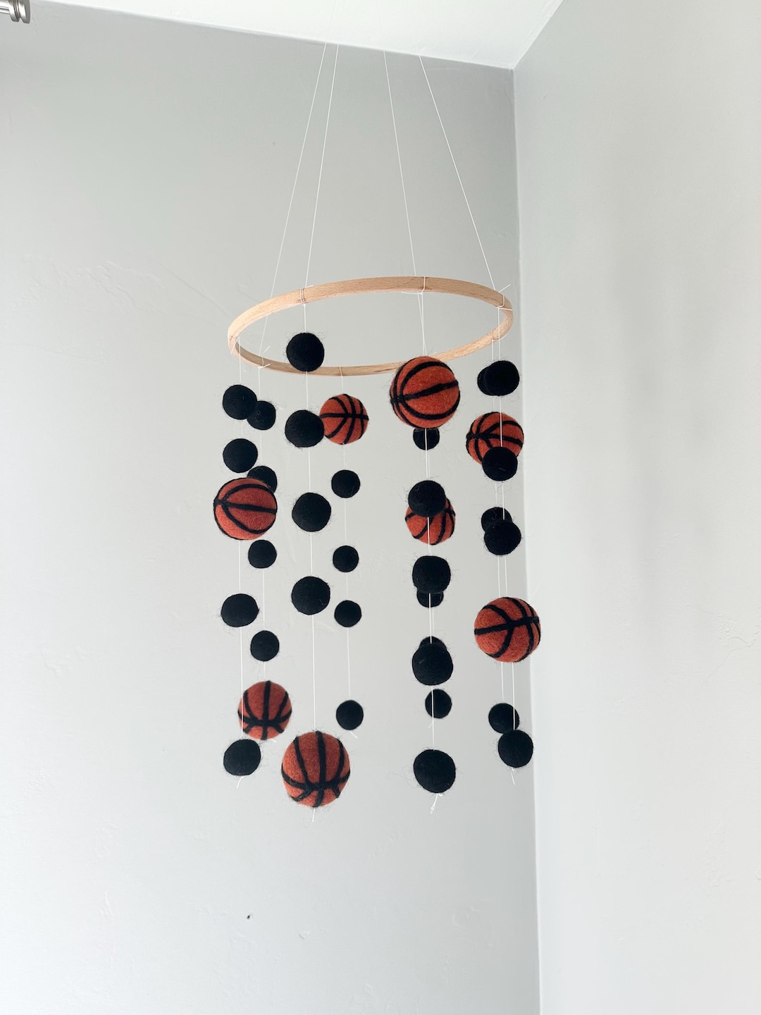 Customizable Basketball Ceiling Mobile - Sports Fan Themed Boys Nursery ...