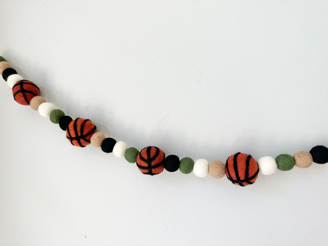 Customizable Wool Basketball Fan Garland Felt Basket Ball Bunting ...