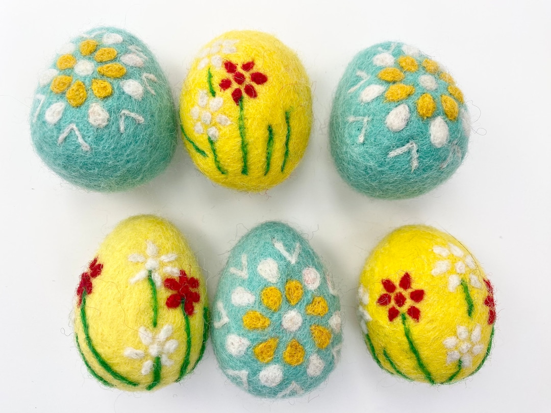 Hand Stitched Felt Egg - ONE Needle Felted Spring Accent Decor ...