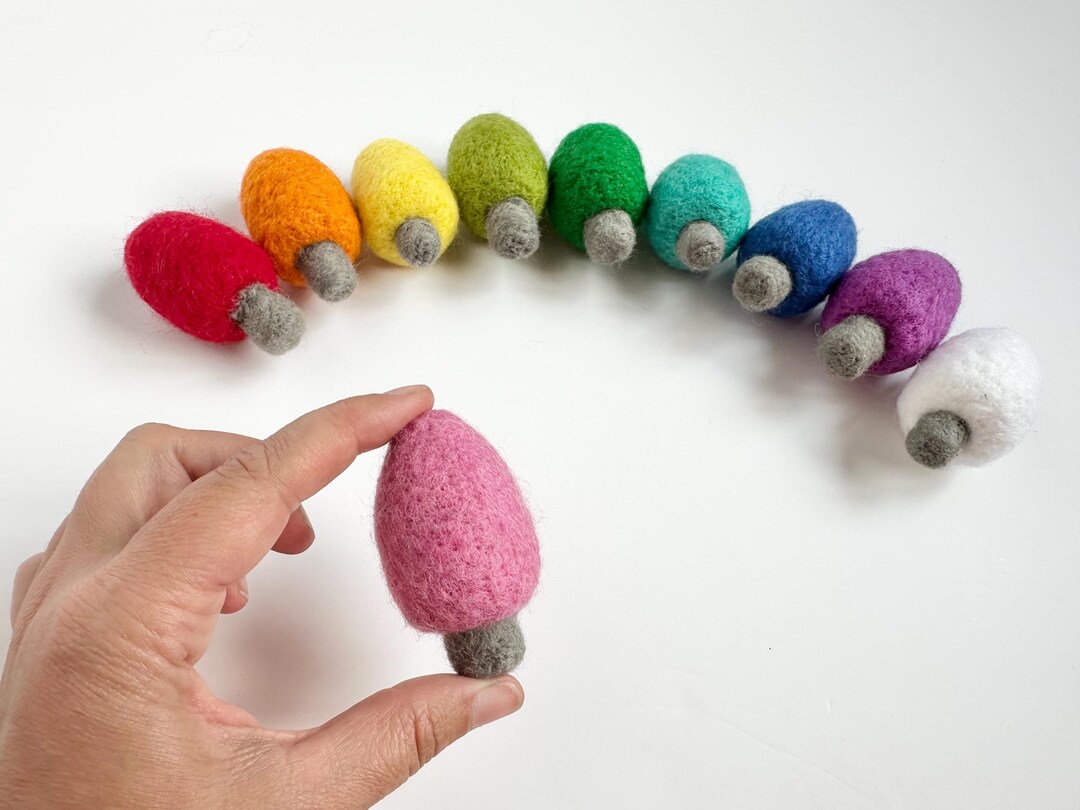 Felt Christmas Light Bulb - Needle Felted Holiday Lights for DIY ...