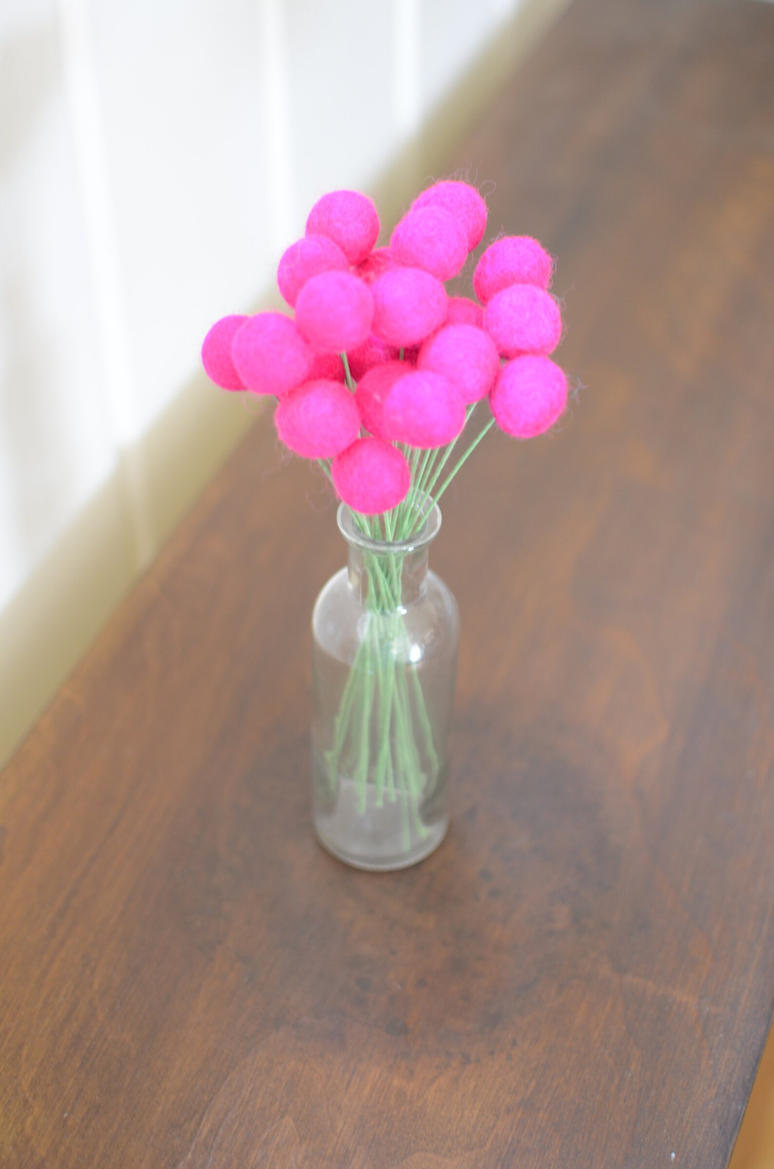 Valentines Hot Pink Felt Ball Love Bouquet Custom Neon Pink | Etsy