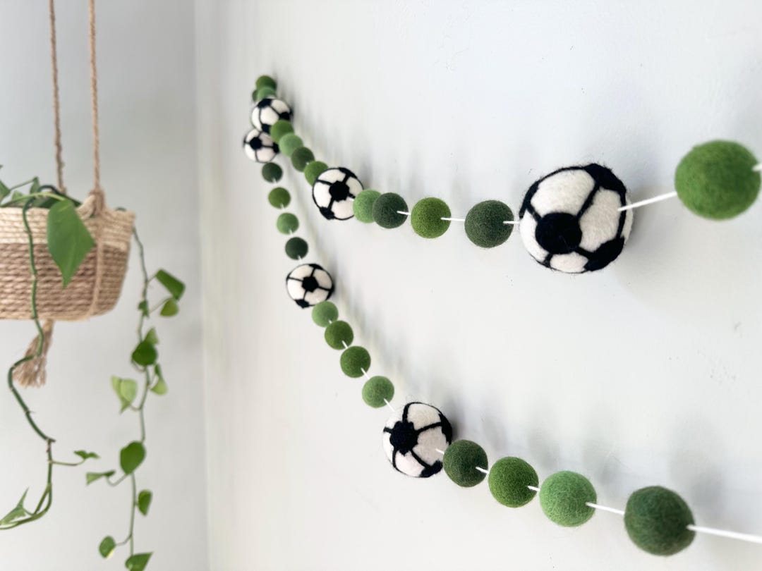 Customizable Soccer Pitch Garland - Felt Ball Futbol Bunting - Sports ...