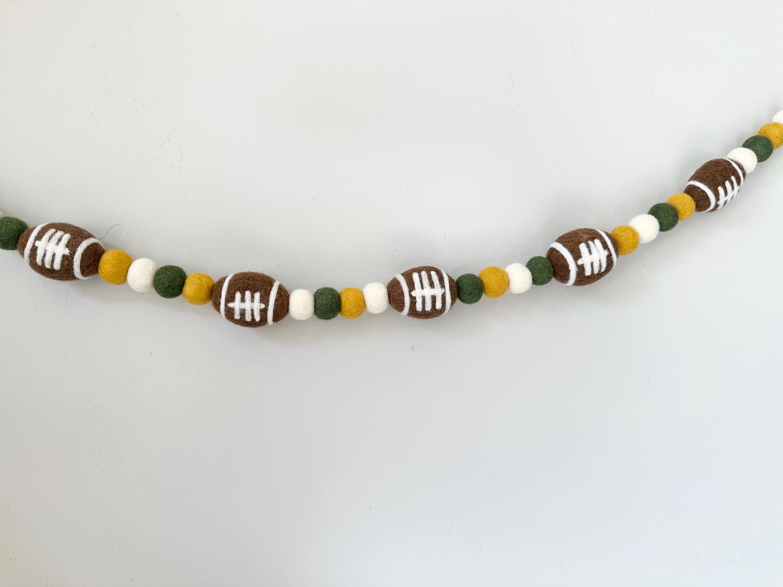 Customizable Wool Football Fan Garland - Felt Foot Ball Bunting - Fall ...