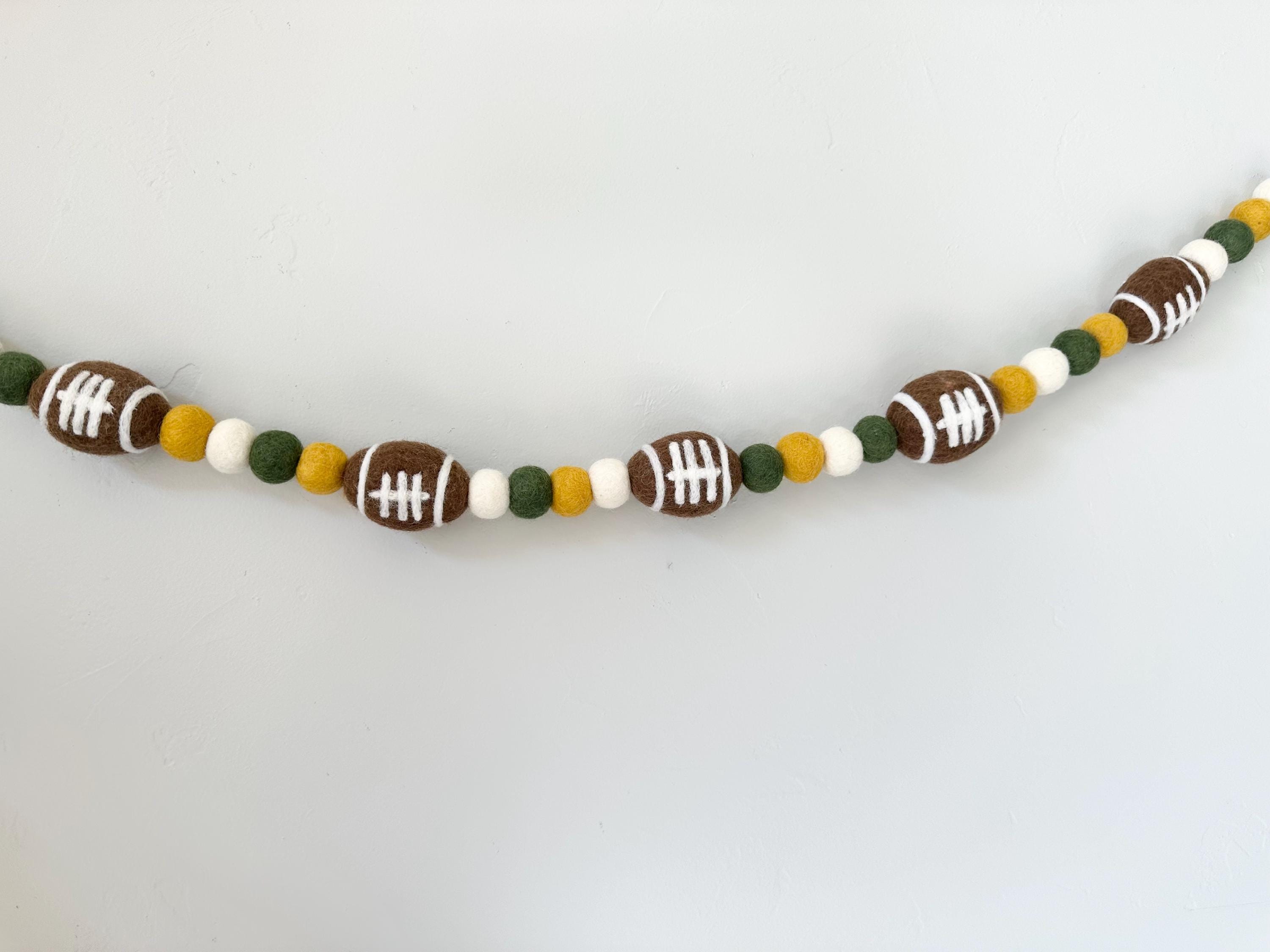 Customizable Wool Football Fan Garland - Felt Foot Ball Bunting - Fall ...