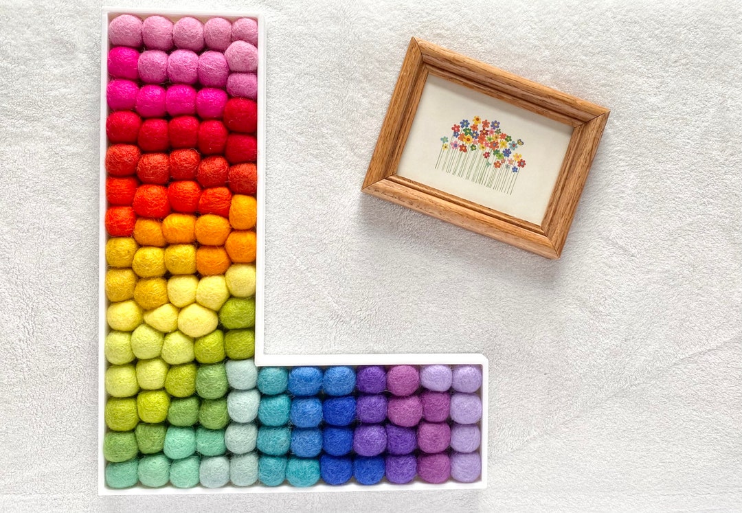 Customizable Felt Ball Letter L - 3 Sizes - Wall Hanging or Shelf ...