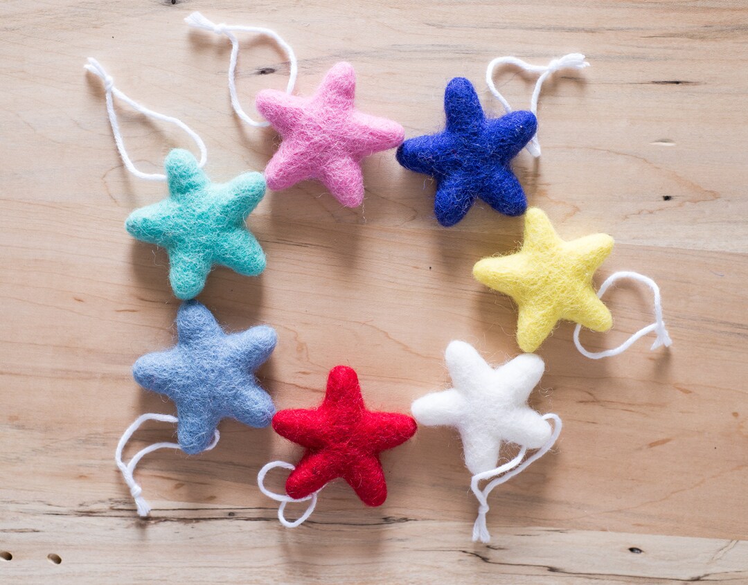 15 Colors of Felted Star Ornament Needle Felted Celestial Hanging or ...