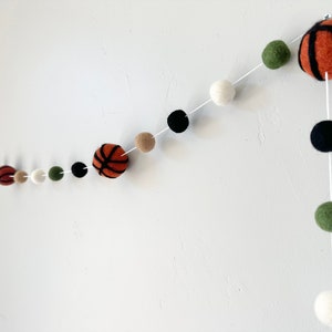 Customizable Wool Basketball Fan Garland - Felt Basket Ball Bunting ...