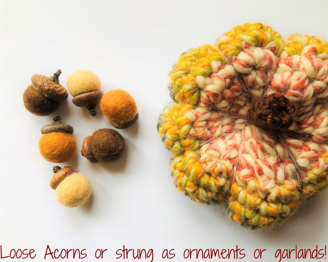 Customizable Brown Wool Acorns - Thanksgiving Decor - Needle Felted ...