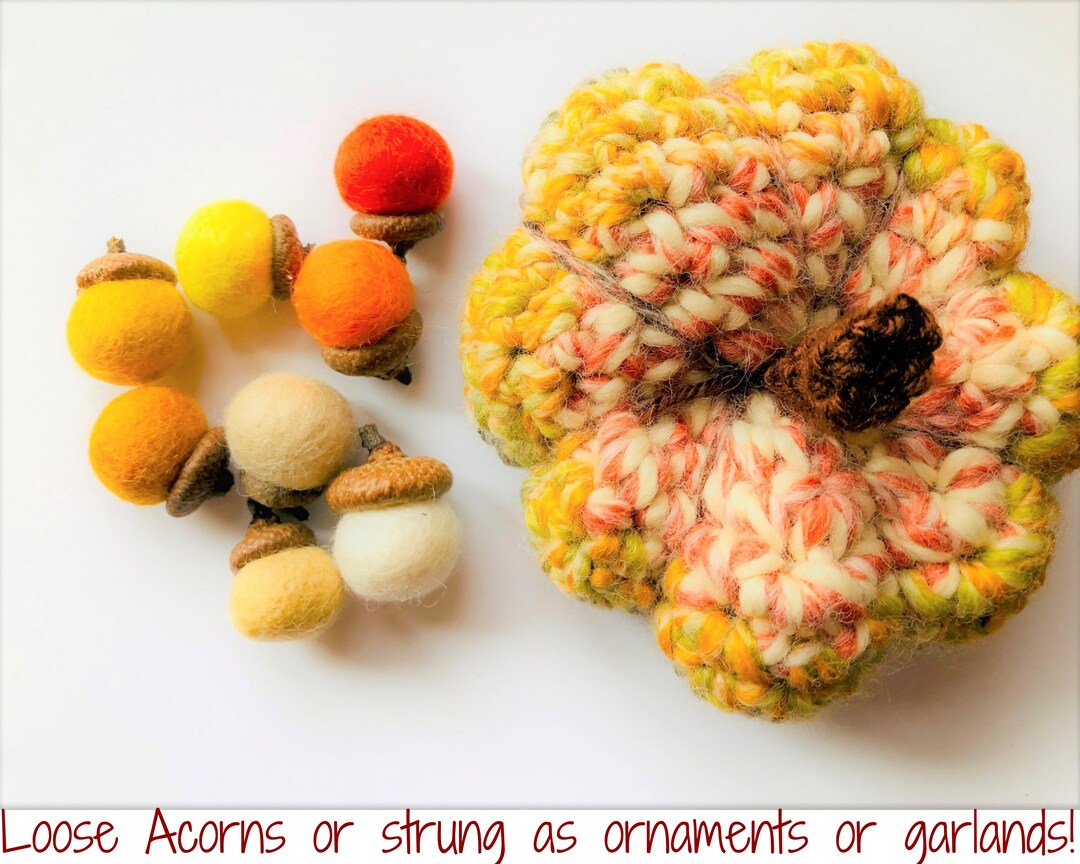 Custom Felted Wool Acorns - Loose Acorn Ornaments or Garland - Fall ...