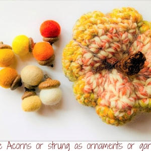 Custom Felted Wool Acorns - Loose Acorn Ornaments or Garland - Fall ...