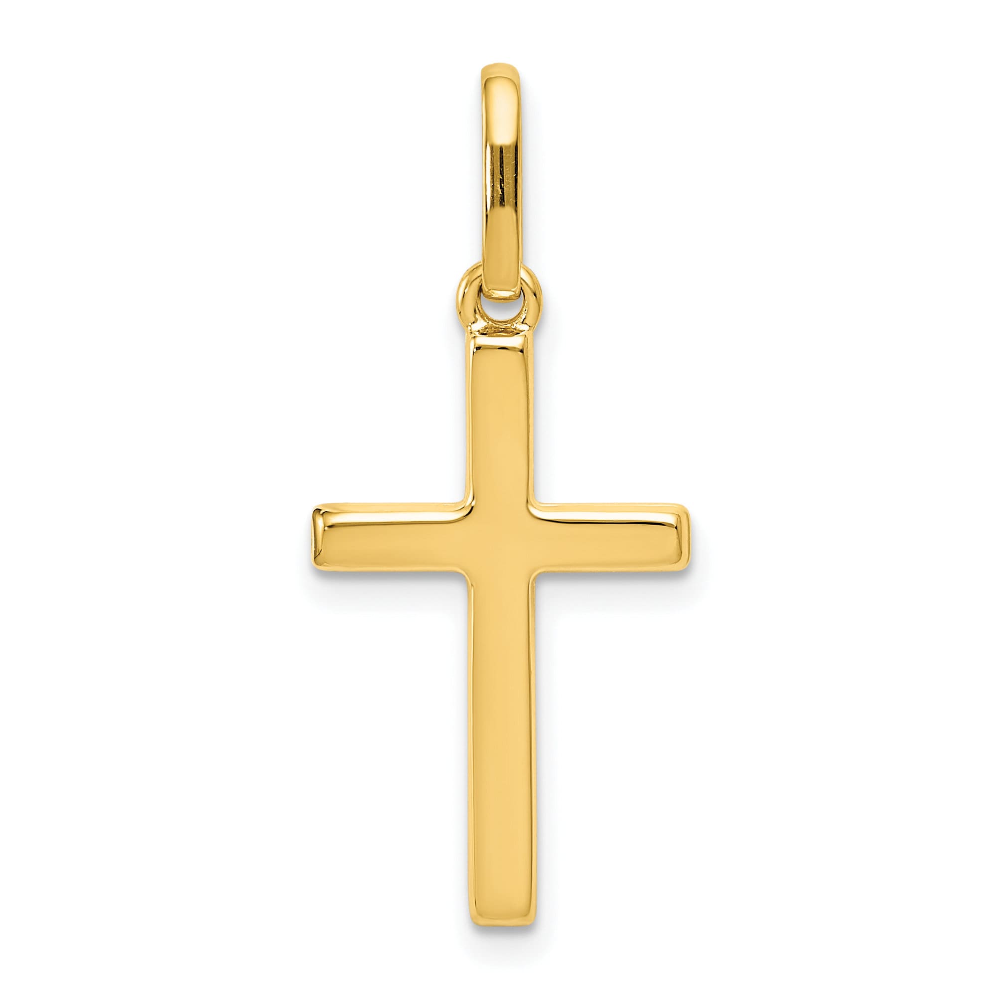 14K Gold Hollow Cross Pendant Real Gold Cross Small Plain | Etsy