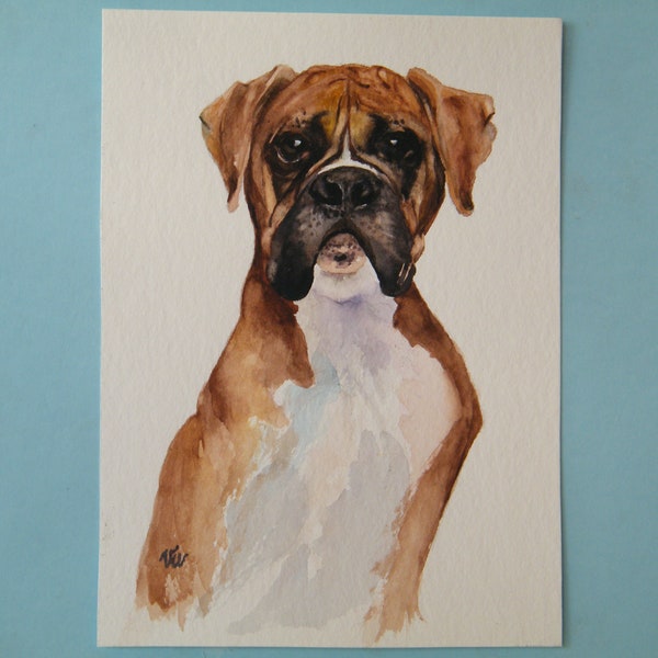 Boxer Dog Watercolor - Etsy