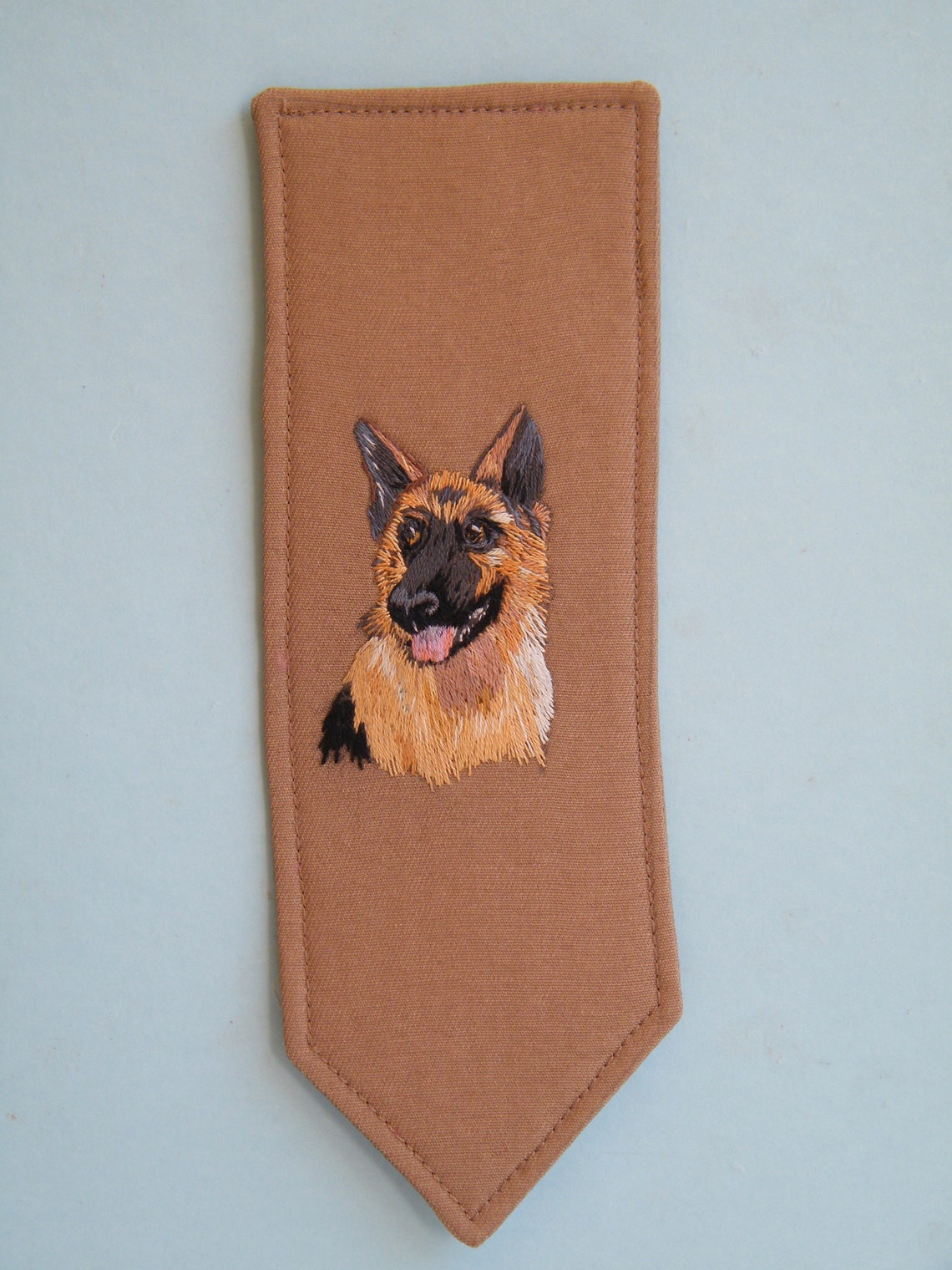 German Shepherd Hand Embroidered Tan Bookmark - Etsy