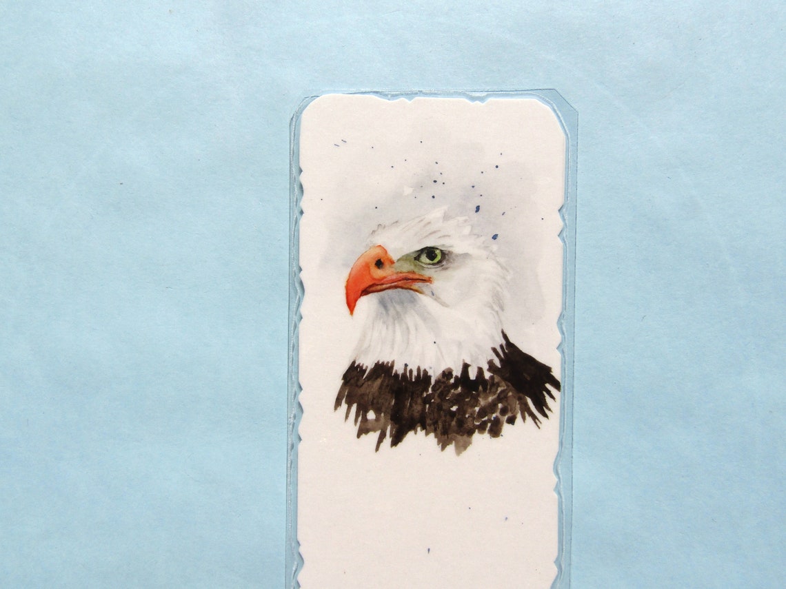 Eagle Bookmarks Set of 3 Original Watercolor Birds Hand | Etsy