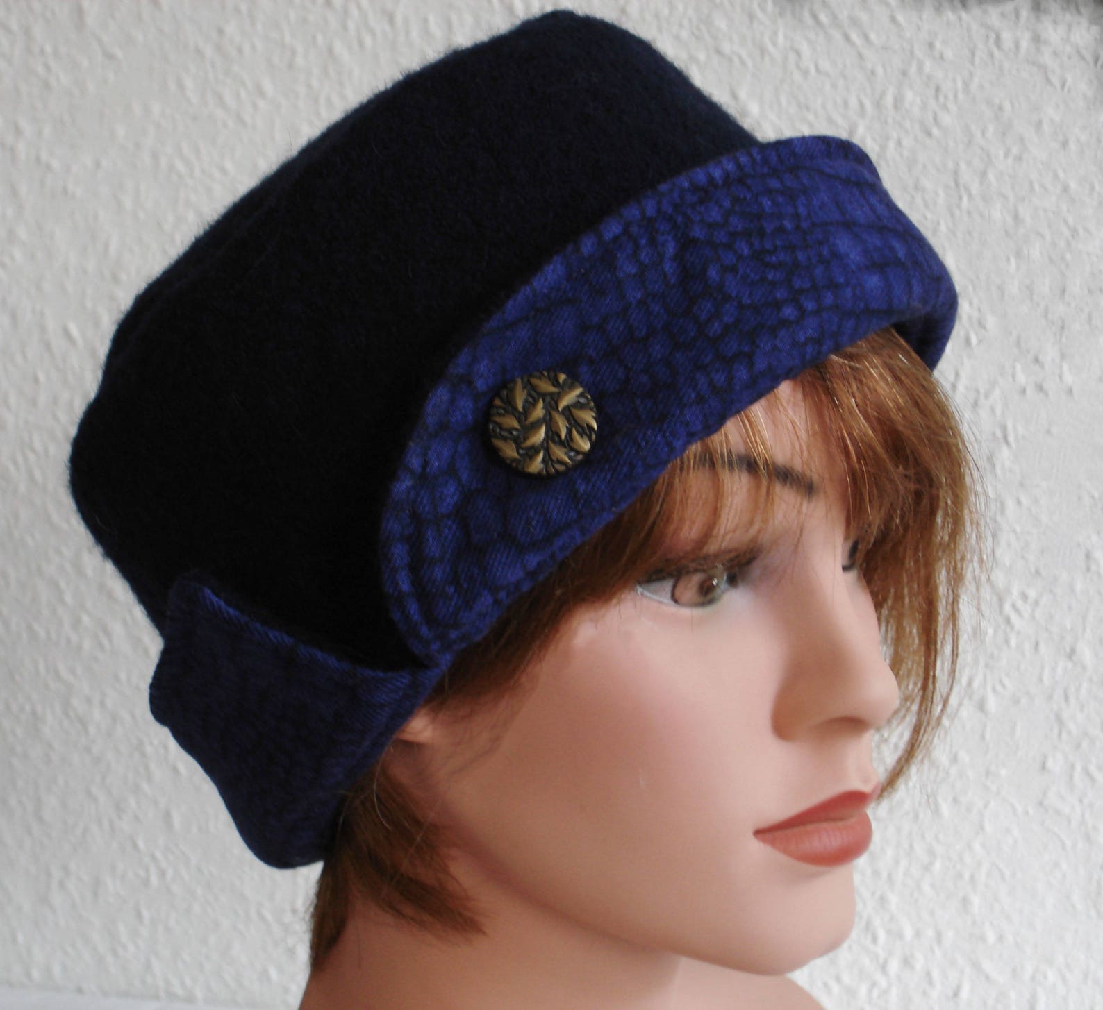 Pillbox Style Hat Pillbox Hat Blue Boiled Wool Wool - Etsy