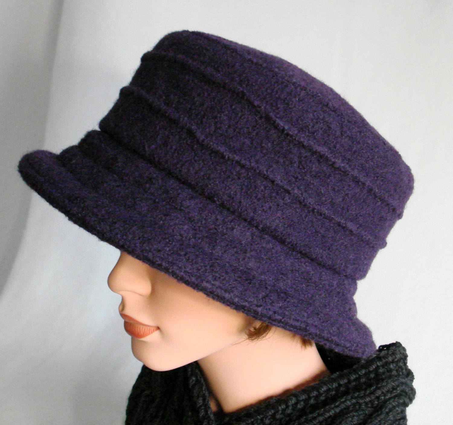 Bucket Wool Hat Purple for Woman in Your Size - Etsy