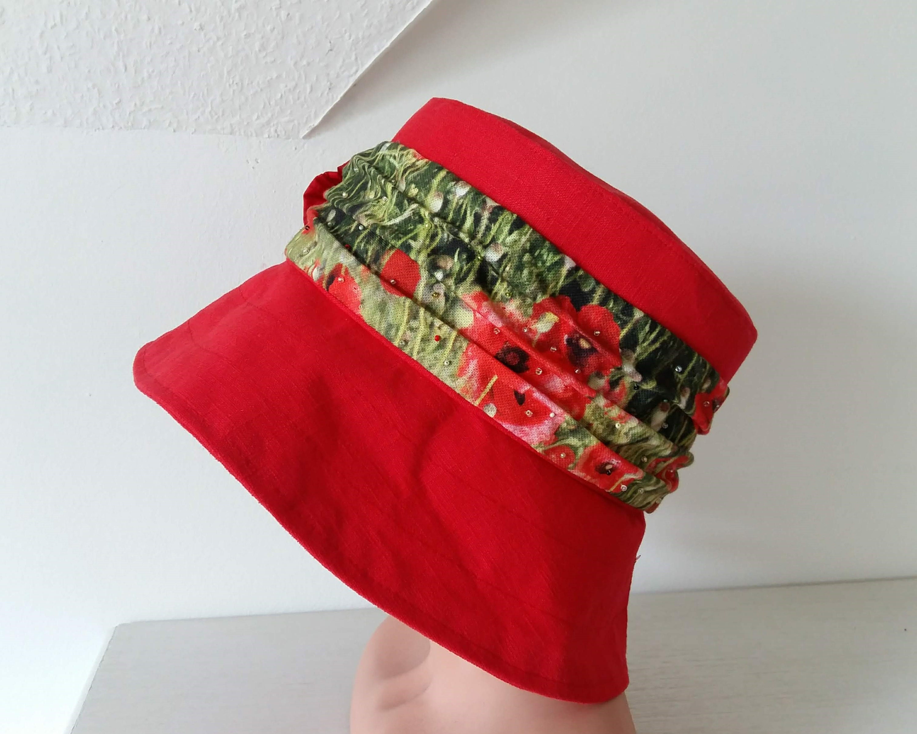 Hut Sommerhut Gartenhut Strandhut Sommerhut roter Hut - Etsy.de