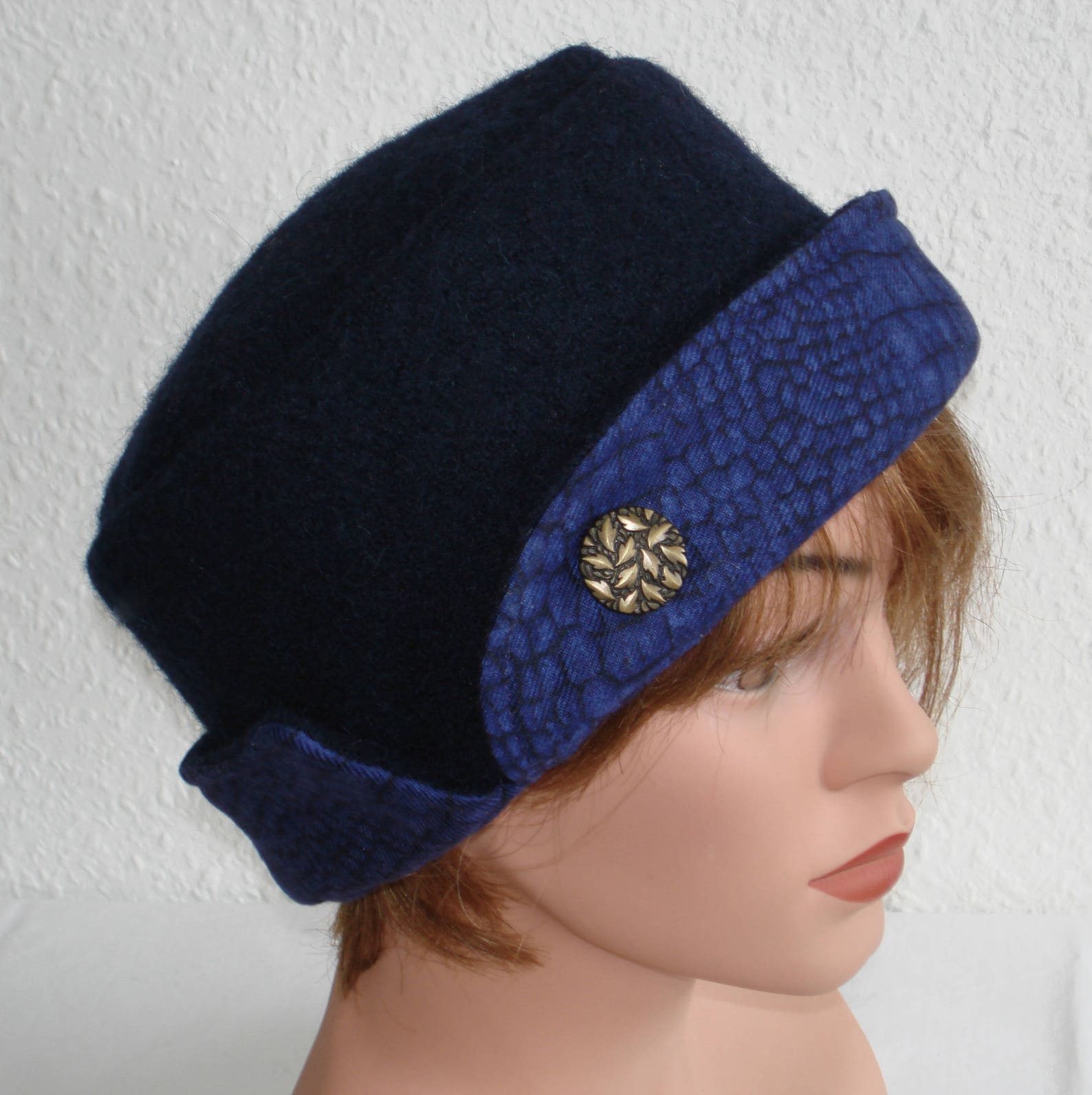 Pillbox Style Hat Pillbox Hat Blue Boiled Wool Wool - Etsy