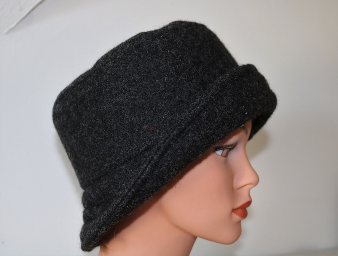 Hut aus Walkstoff, Wollhut, reine Wolle, Krempenhut, Winterhut ...