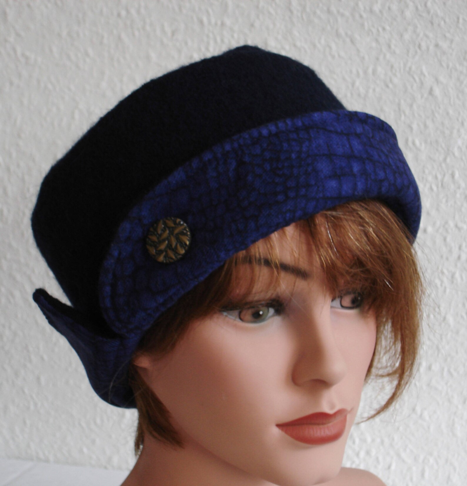 Pillbox Style Hat Pillbox Hat Blue Boiled Wool Wool - Etsy