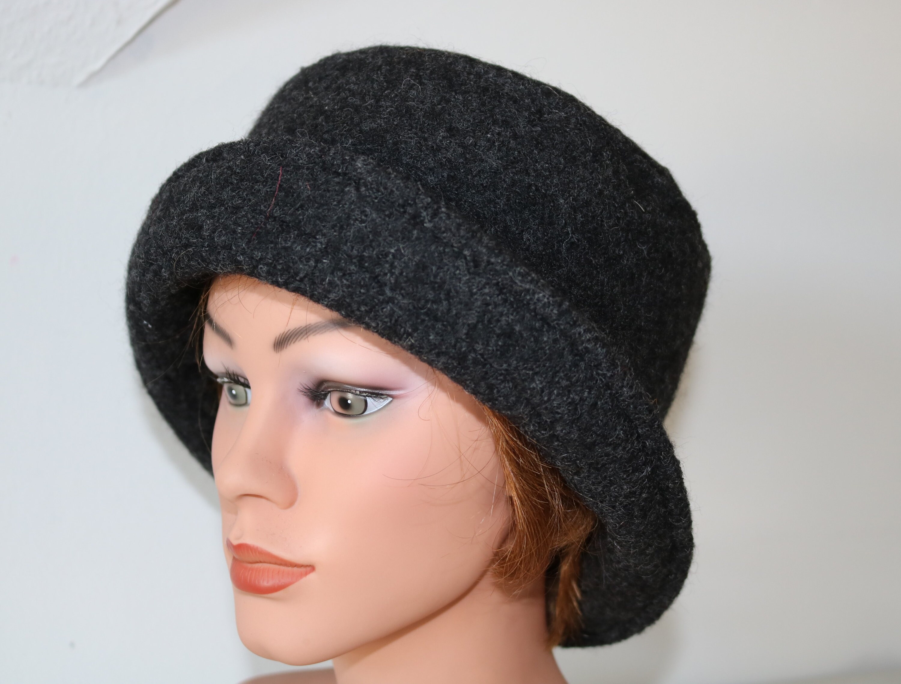 Hut aus Walkstoff, Wollhut, reine Wolle, Krempenhut, Winterhut ...